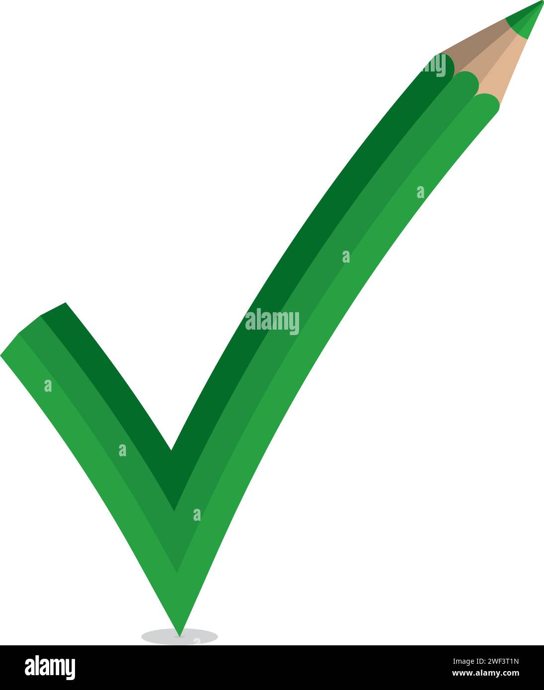 A motivational educational concept illustration of a green pencil ...