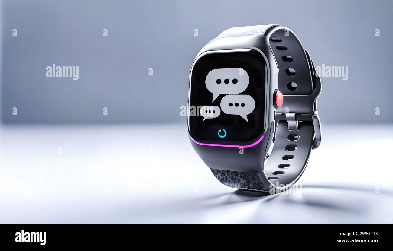 Smartwatch on isolated background. Modern watch. New technology device ...