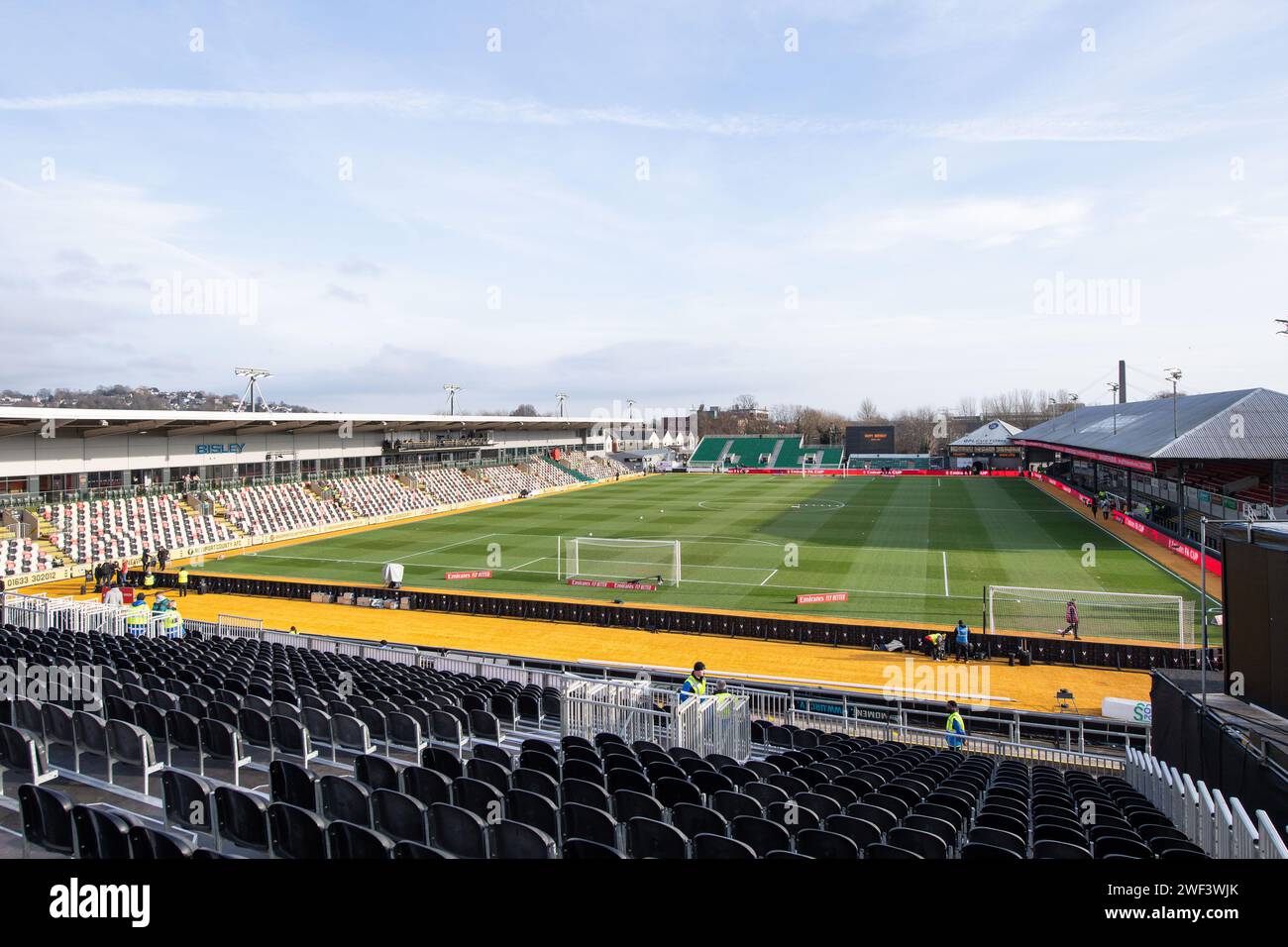 A general view of Rodney Parade, Home of Newport County, during the ...