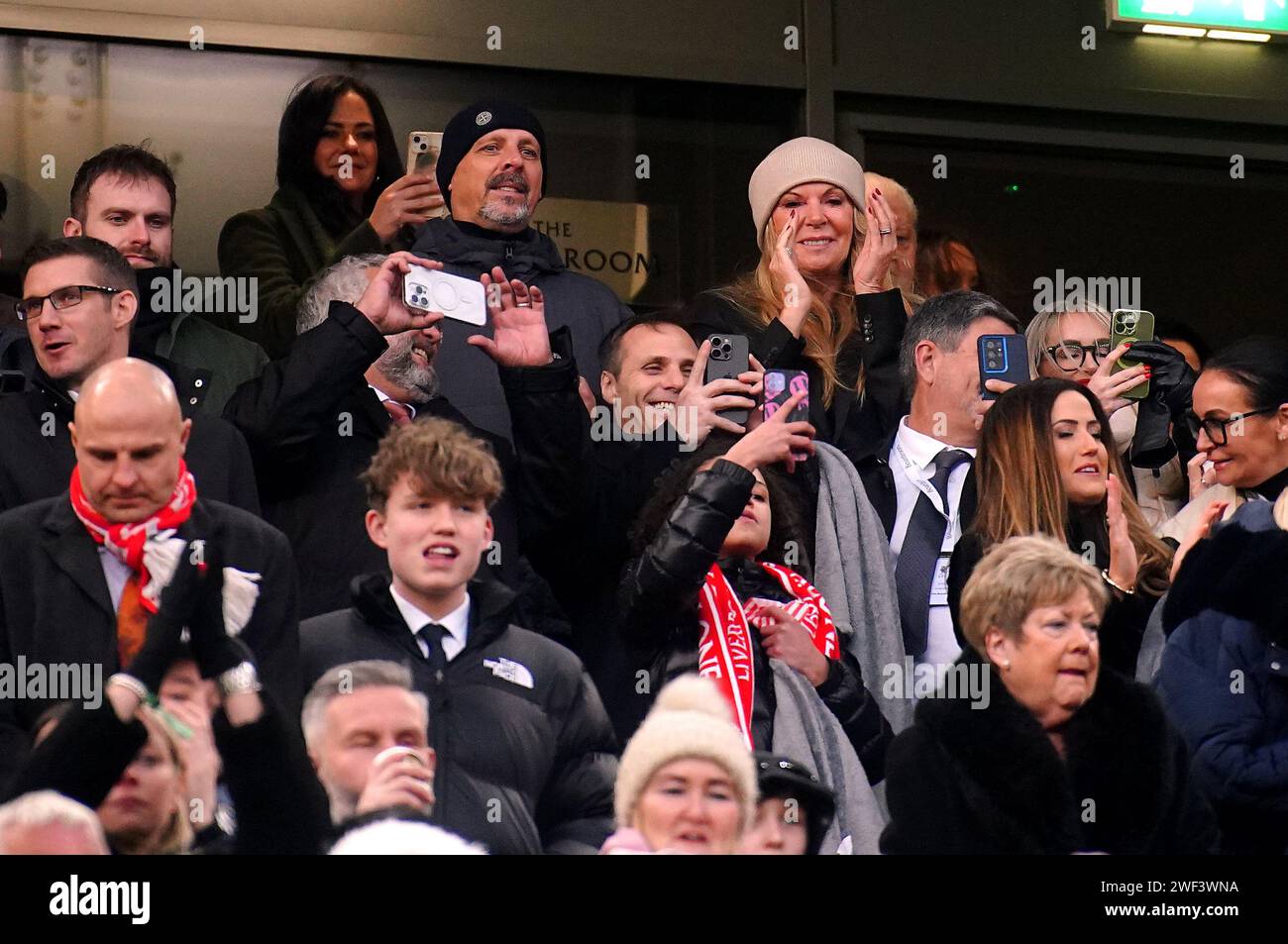 Ulla Sandrock, the wife of Liverpool manager Jurgen Klopp in the stands ...