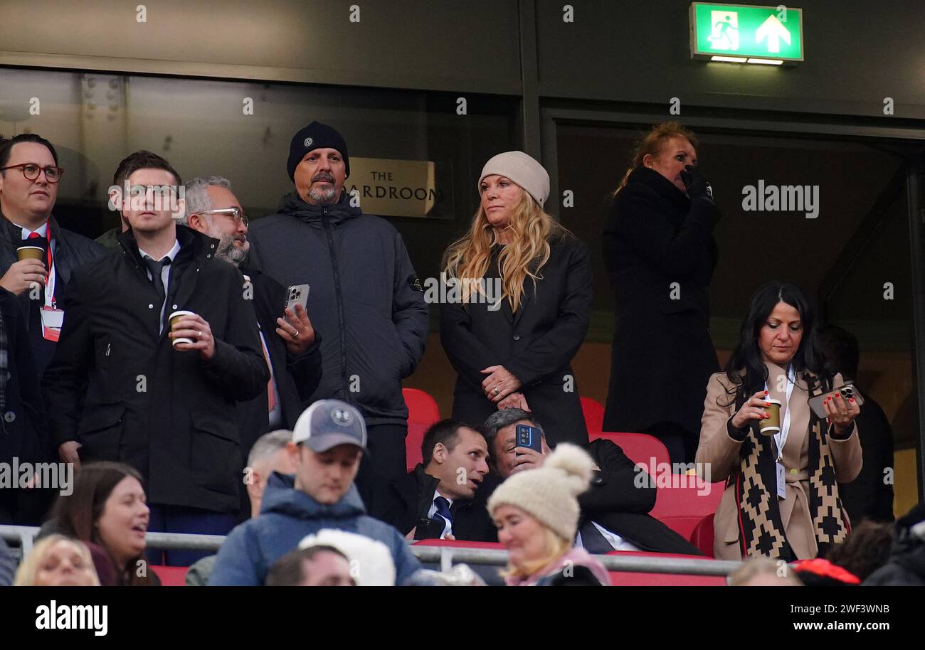Ulla Sandrock, the wife of Liverpool manager Jurgen Klopp in the stands ...