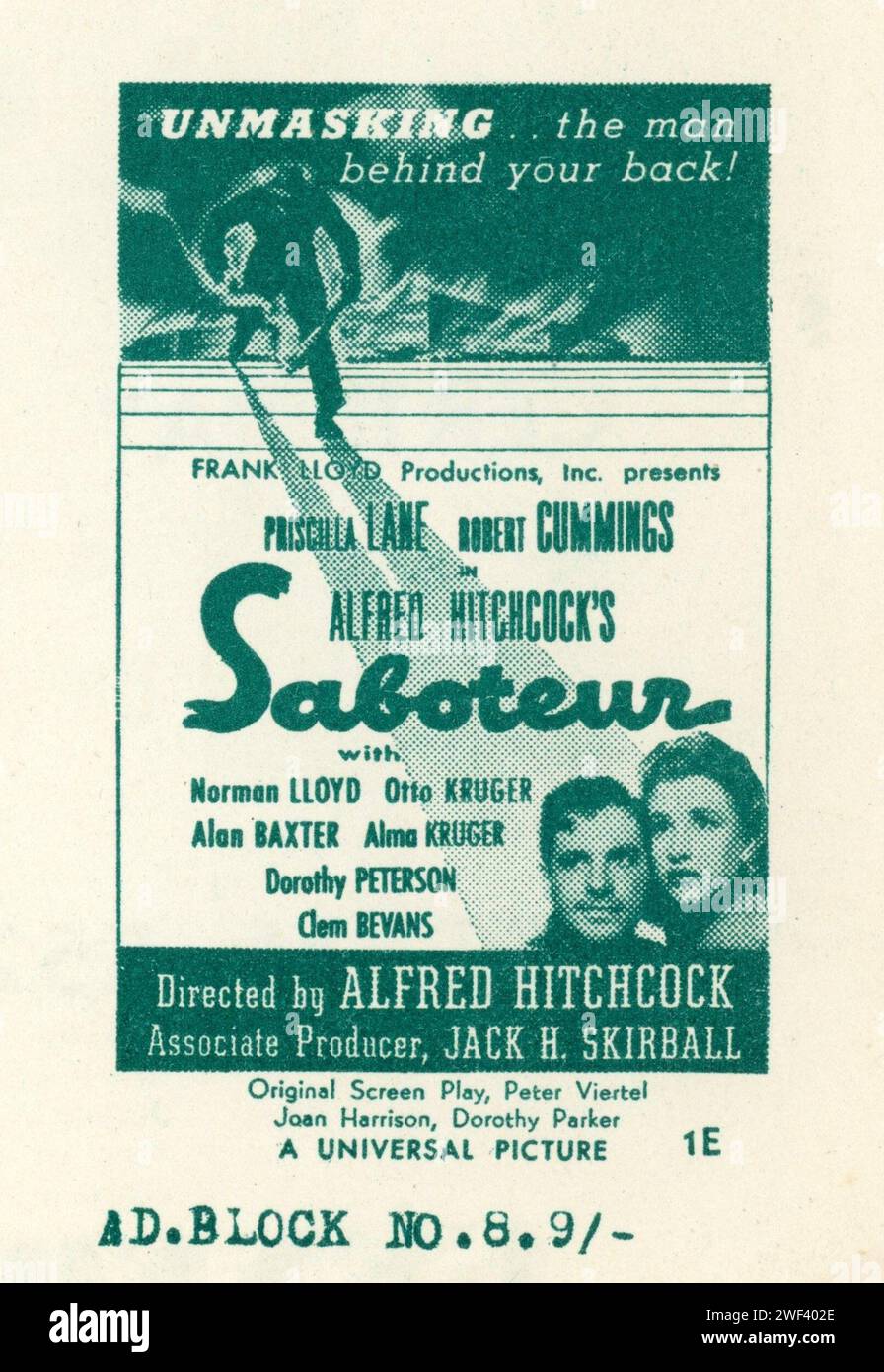 PRISCILLA LANE and ROBERT CUMMINGS in SABOTEUR 1942 director ALFRED HITCHCOCK original ...
