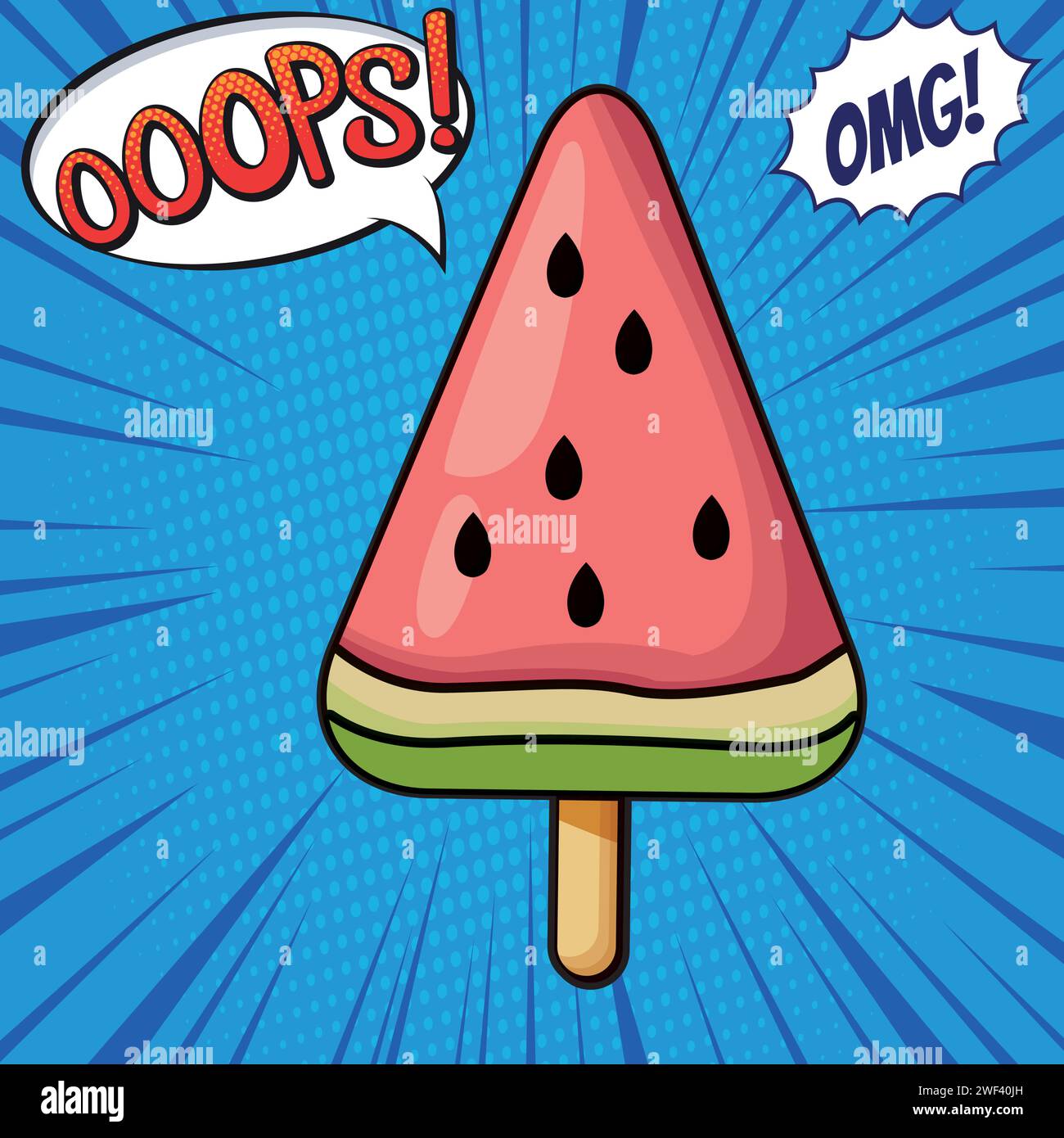 watermelon pop art design vector image Stock Vector Image & Art - Alamy