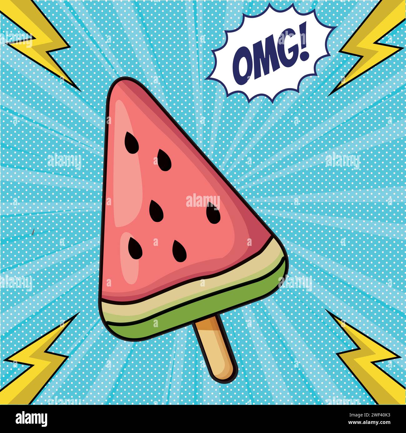 Pop art style watermelon hi-res stock photography and images - Alamy
