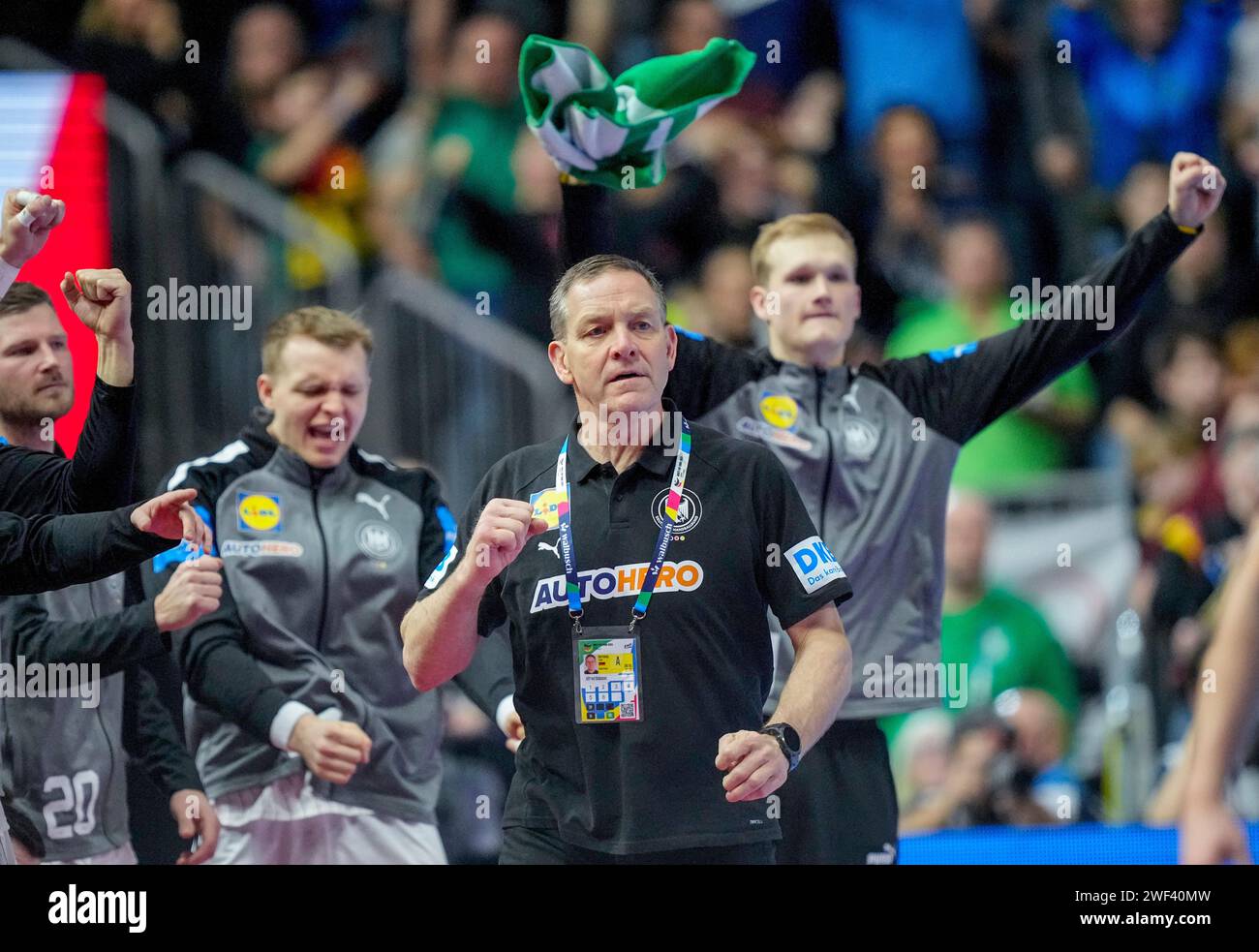 German coach Alfred Gislason is pictured during the Handball European ...
