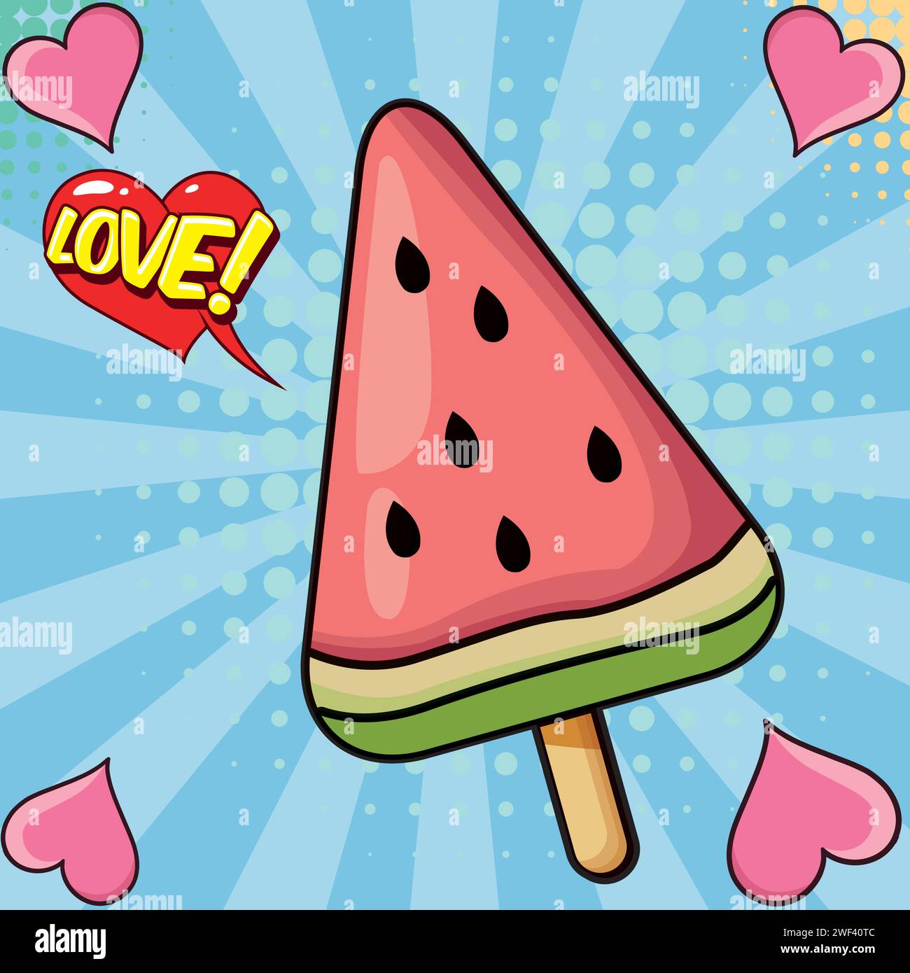 watermelon pop art design vector image Stock Vector Image & Art - Alamy