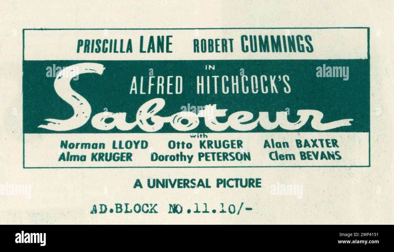 PRISCILLA LANE and ROBERT CUMMINGS in SABOTEUR 1942 director ALFRED HITCHCOCK original ...