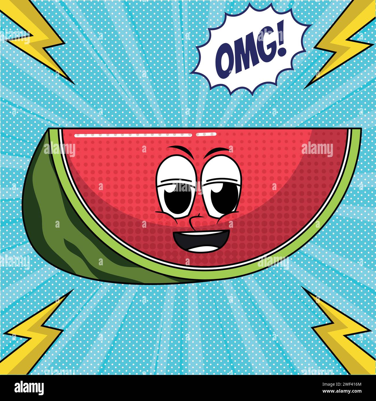 watermelon pop art design vector image Stock Vector Image & Art - Alamy