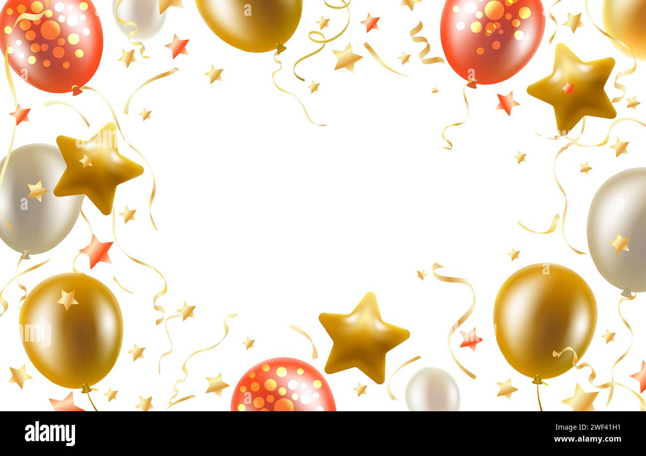 Silver balloon border Stock Vector Images - Alamy
