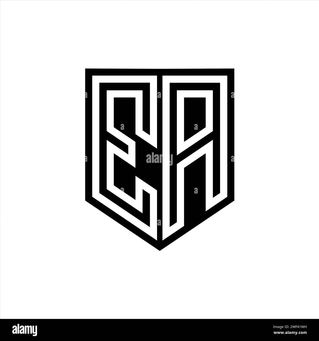 EA Letter Logo monogram shield geometric line inside shield style ...