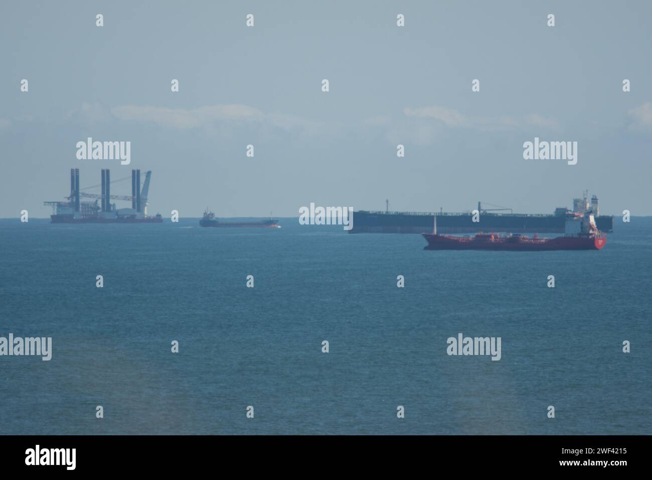 An interesting mixture of ships photographed off the coast of Seaham ...