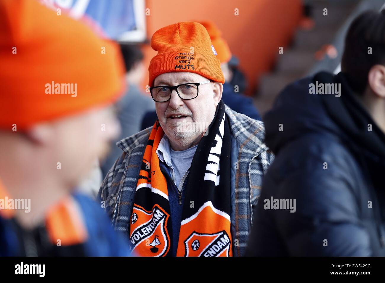VOLENDAM - Volendam fan with orange hat on the head during the Dutch ...