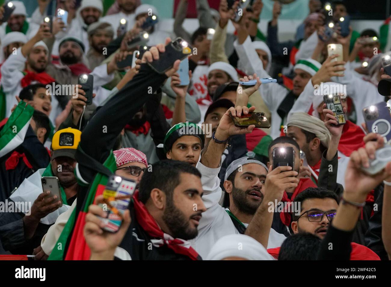 United Arab Emirates fans cheer prior to the Asian Cup Round of 16 ...