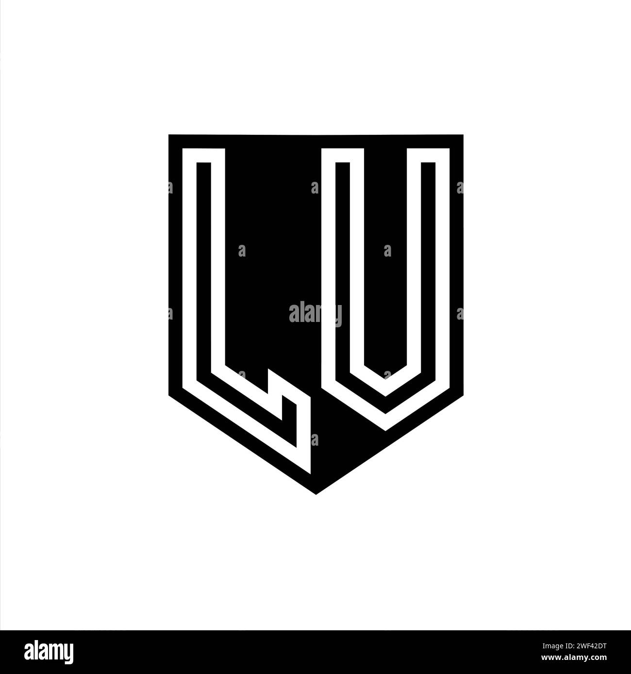 LV Letter Logo monogram shield geometric line inside shield style design template Stock Photo ...