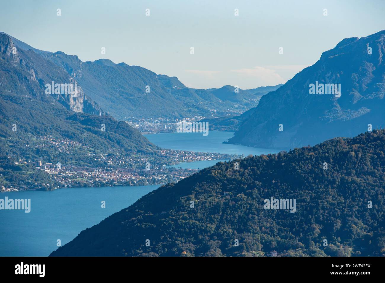 Magnificent view of lake Como and Mandello del Lario, seen from Monte ...