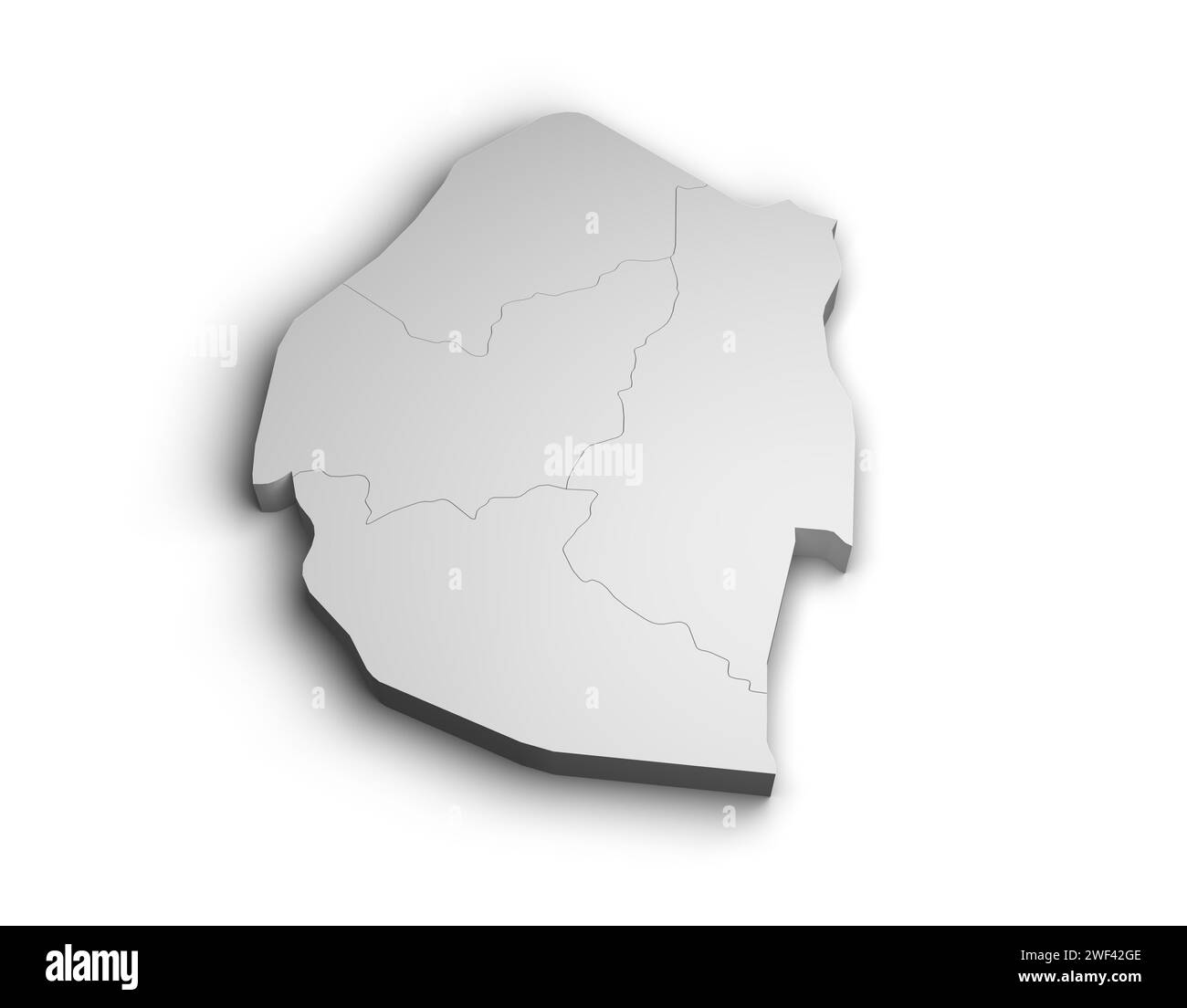 White 3d eswatini country shape hi-res stock photography and images - Alamy
