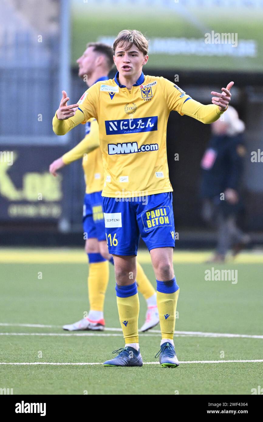 Matte Smets of STVV looks dejected after a football game between Sint ...