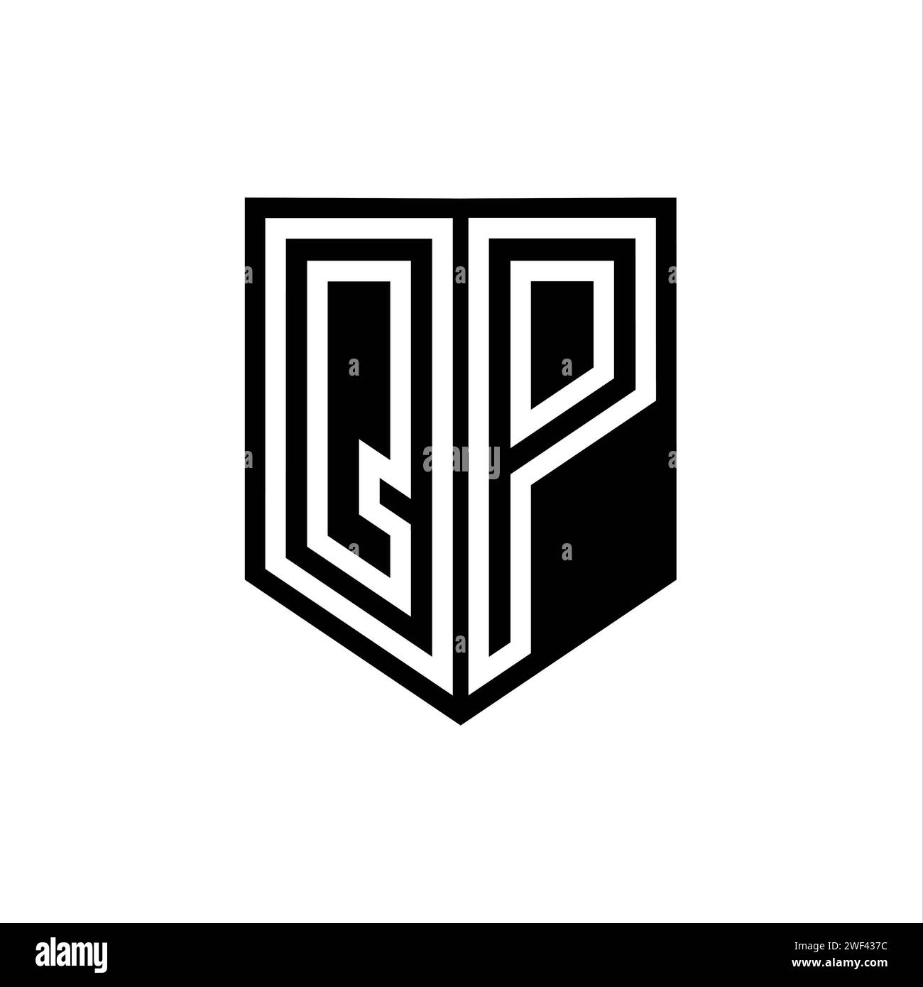Qp logo design Black and White Stock Photos & Images - Alamy