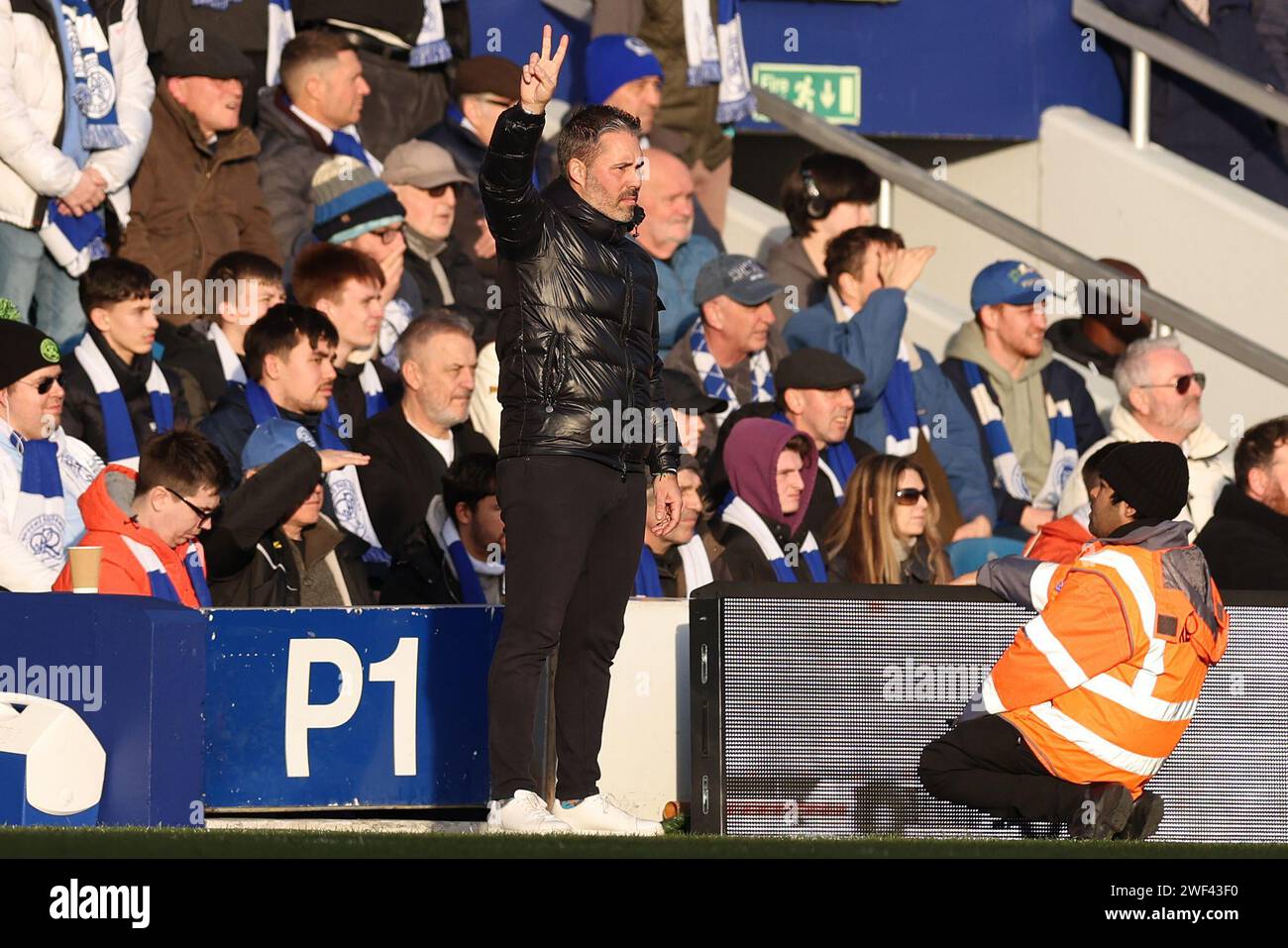 Queens Park Rangers manager Marti Cifuentes gestures on the touchline ...