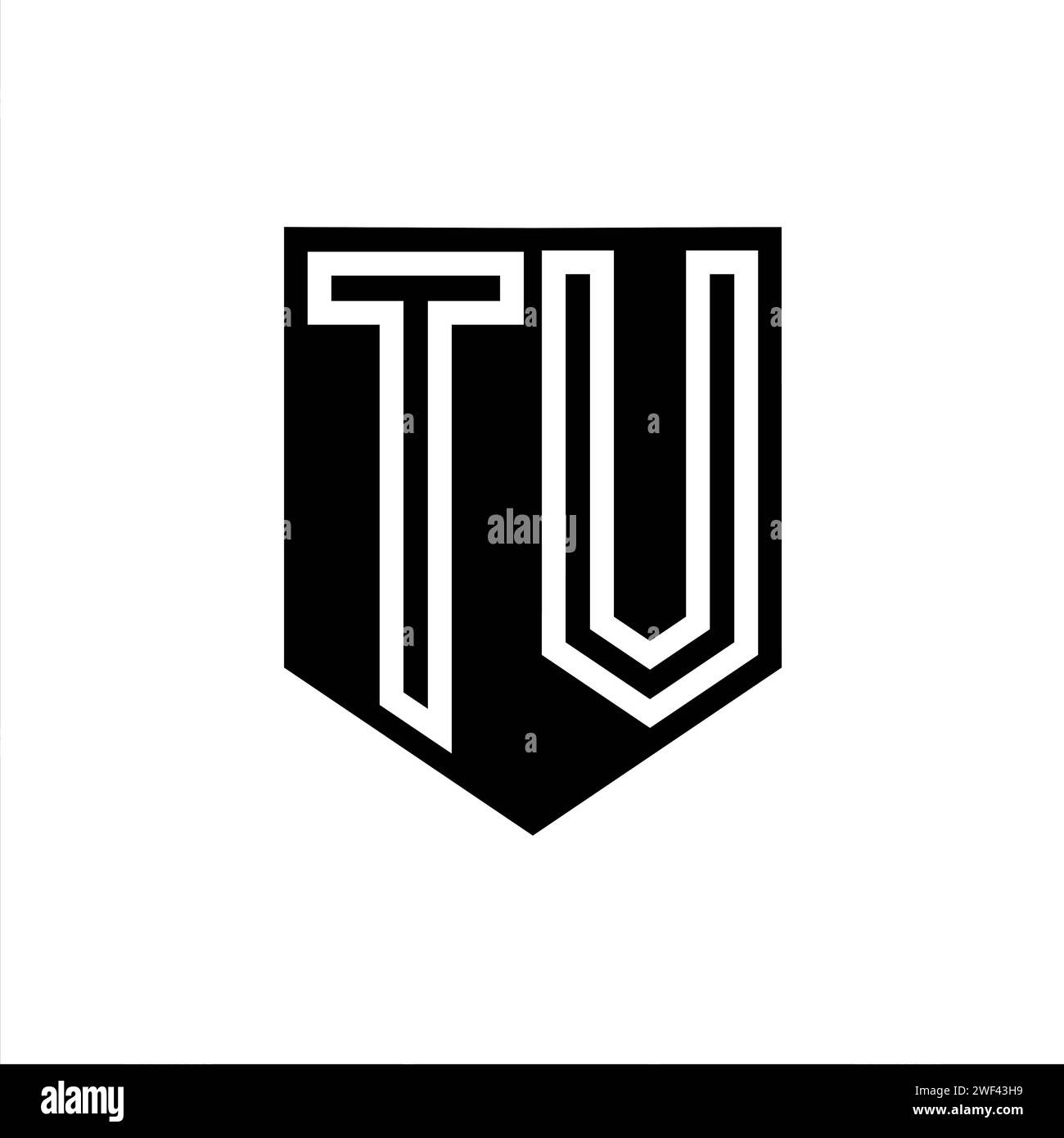 TV Letter Logo monogram shield geometric line inside shield style ...