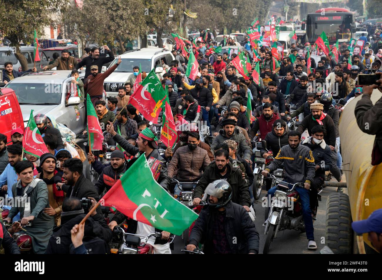 Supporters of former prime minister Imran Khan and political party ...