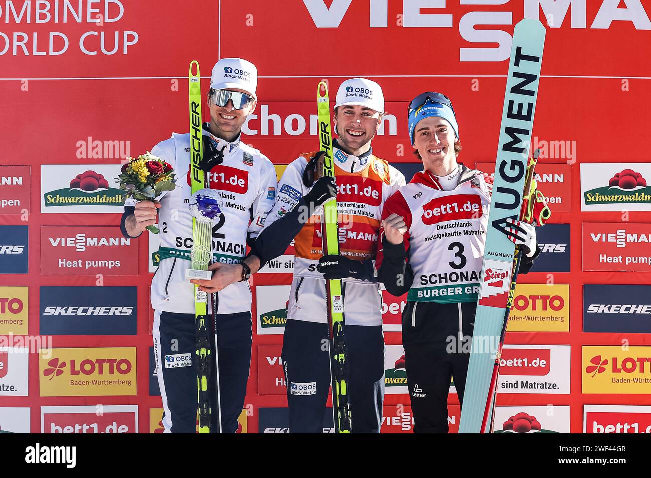 Schonach, Deutschland. 28th Jan, 2024. Siegerehrung der Maenner 1.Patz Riiber Jarl Magnus (NOR ...