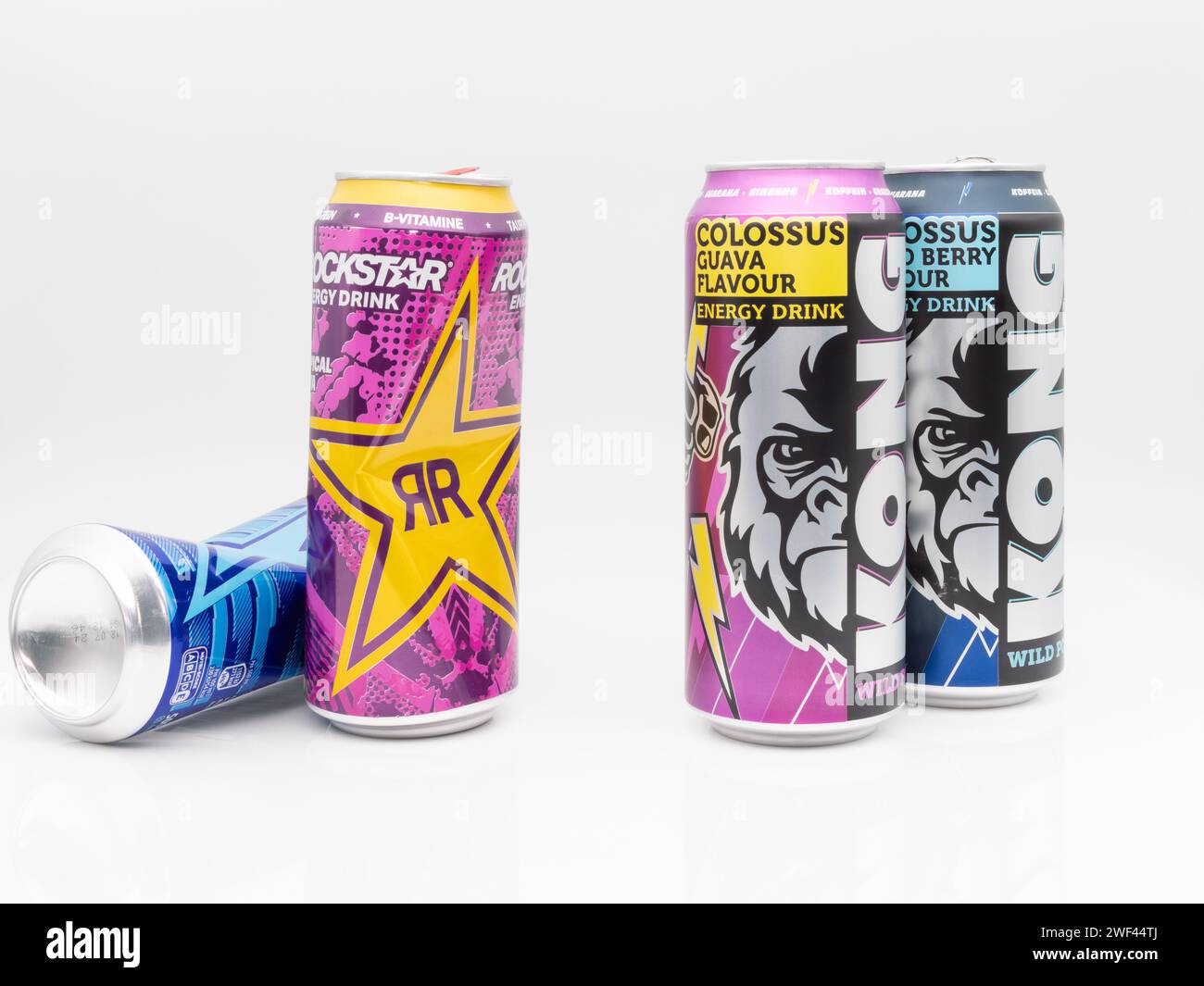 Lidl Kong Strong versus Rockstar Energy Drink. The flavors Guava and ...