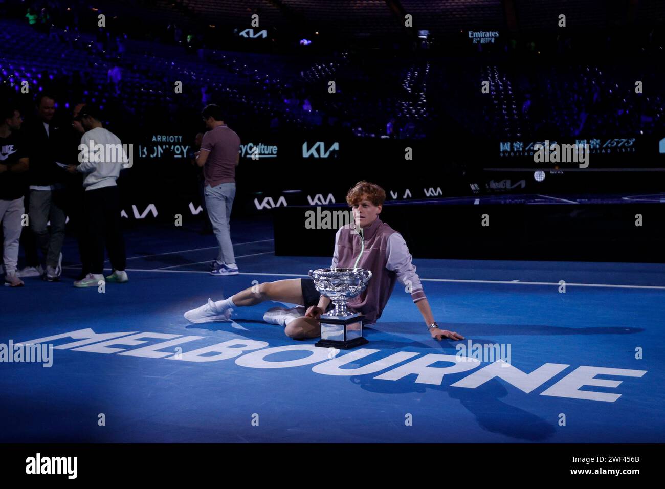 Jannik Sinner ( ITA) lift the trophy after win their round final match ...