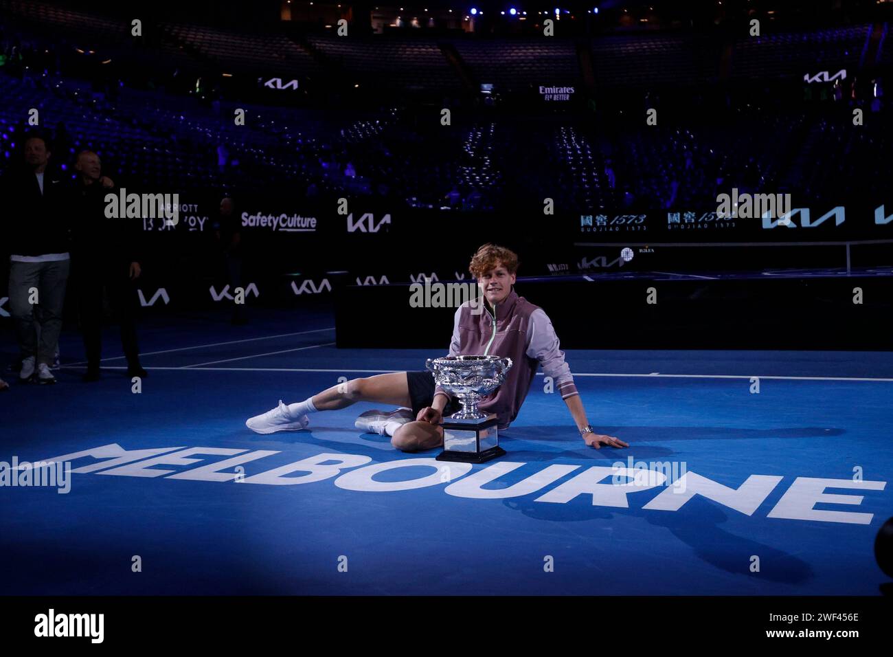 Jannik Sinner ( ITA) lift the trophy after win their round final match ...