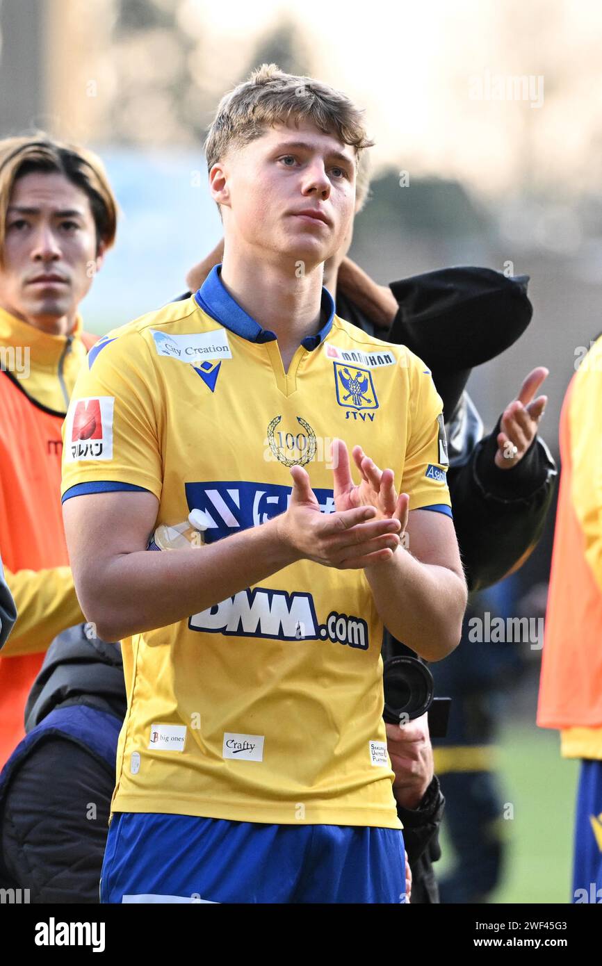 Sint Truiden, Belgium . 28th Jan, 2024. Rein Van Helden of STVV ...