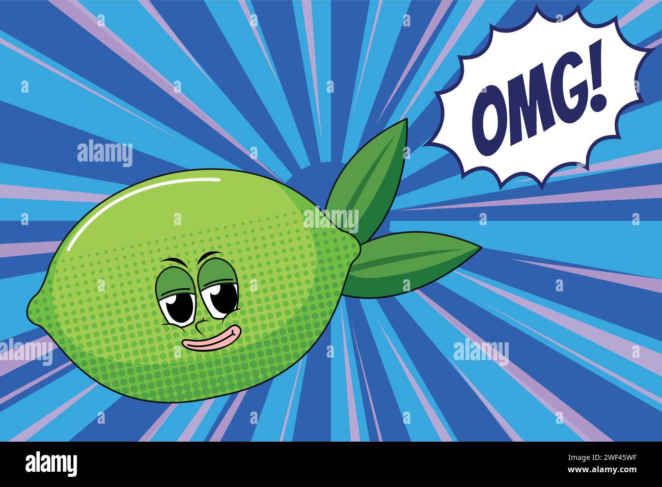 Lime pop art limom cartoon design vector image Stock Vector Image & Art ...