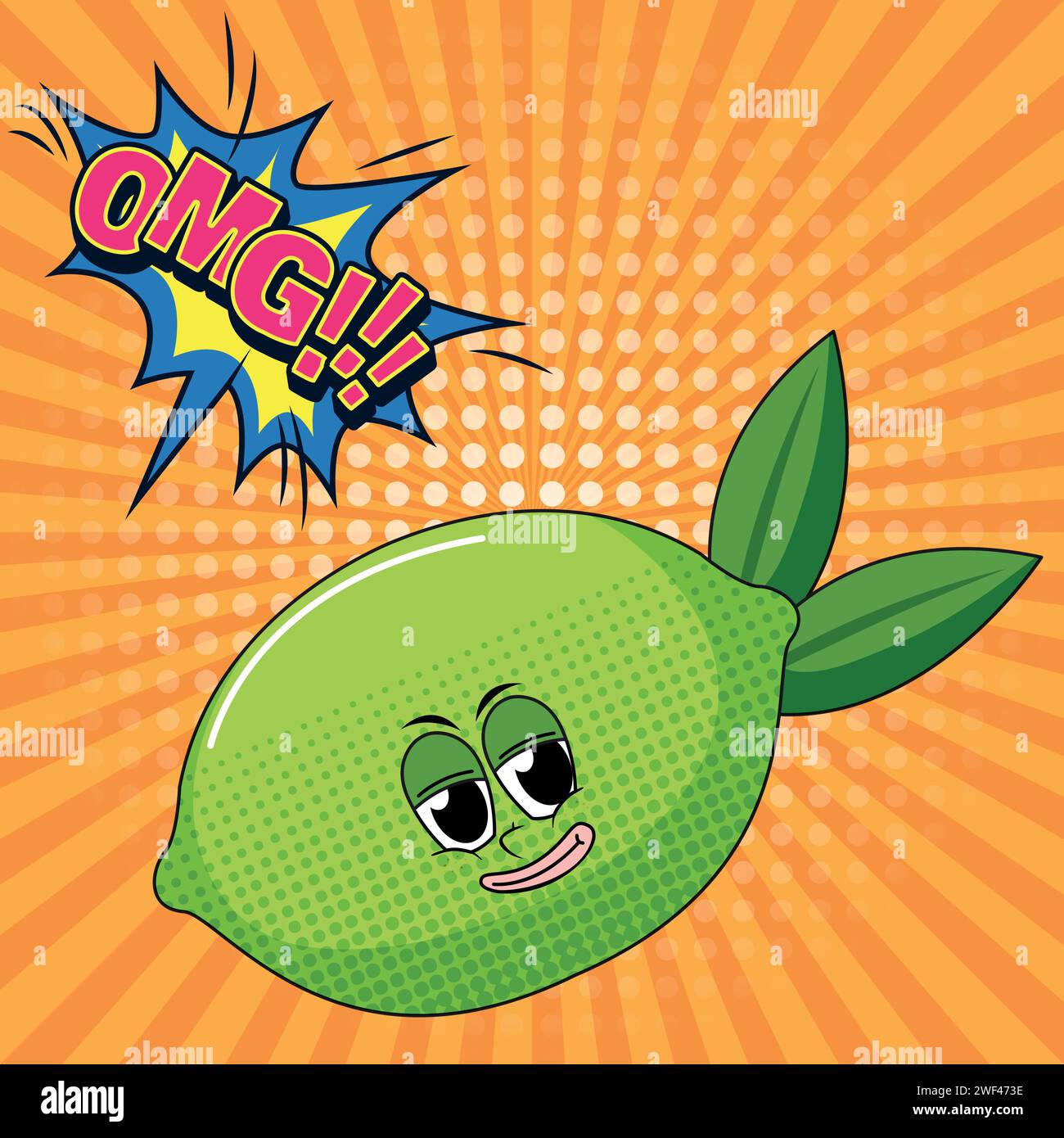 Lime pop art limom cartoon design vector image Stock Vector Image & Art ...
