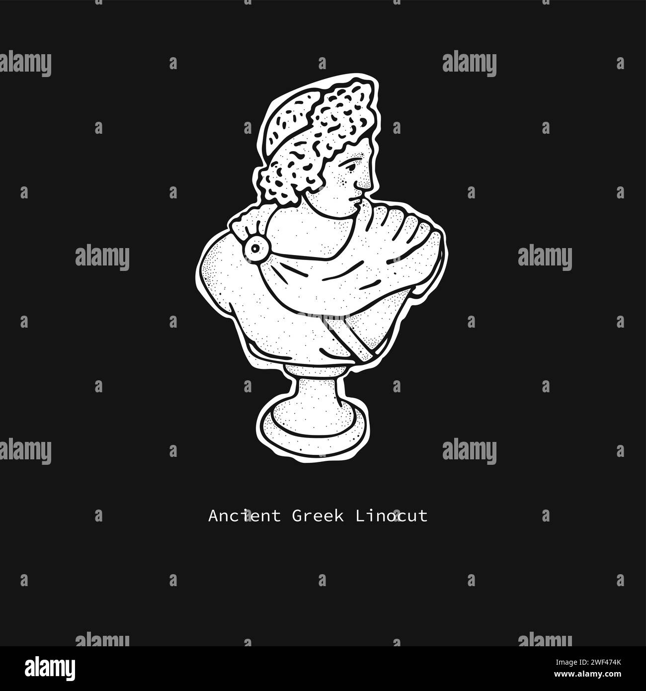 Ancient Greek linocut of a Roman woman philosopher Stock Vector Image ...
