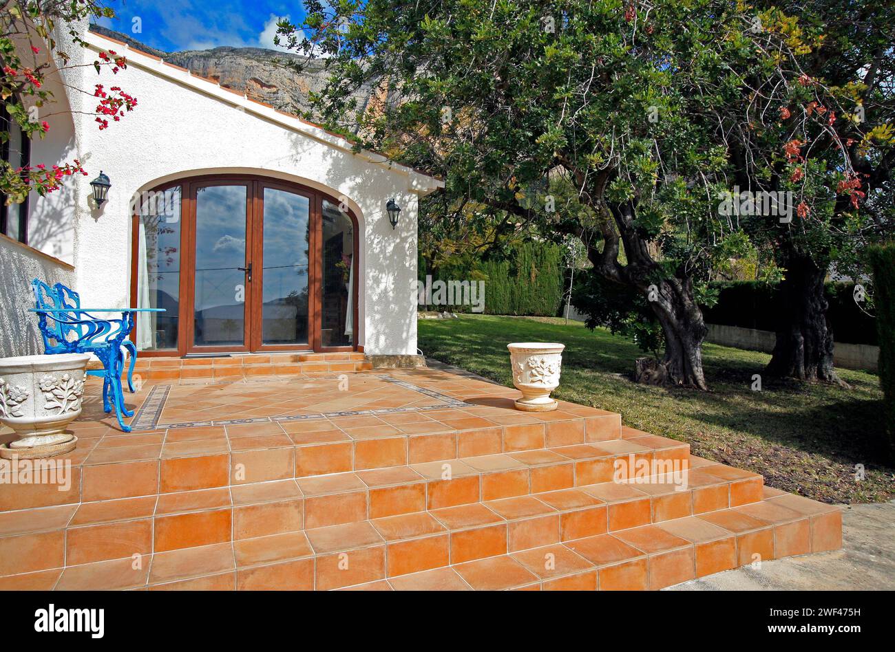 Steps leading to Spanish Villa Stock Photo - Alamy