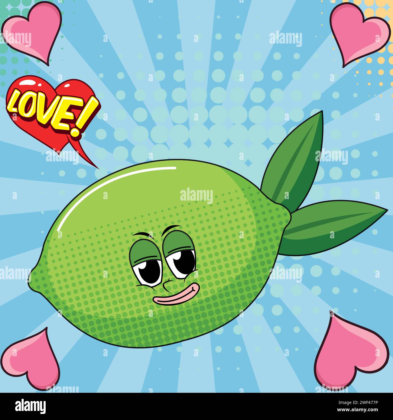 Lime pop art limom cartoon design vector image Stock Vector Image & Art ...