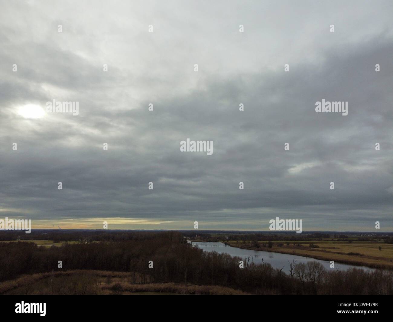 Stratus cumulus alto nimbo clouds in the blue sky are weather ...