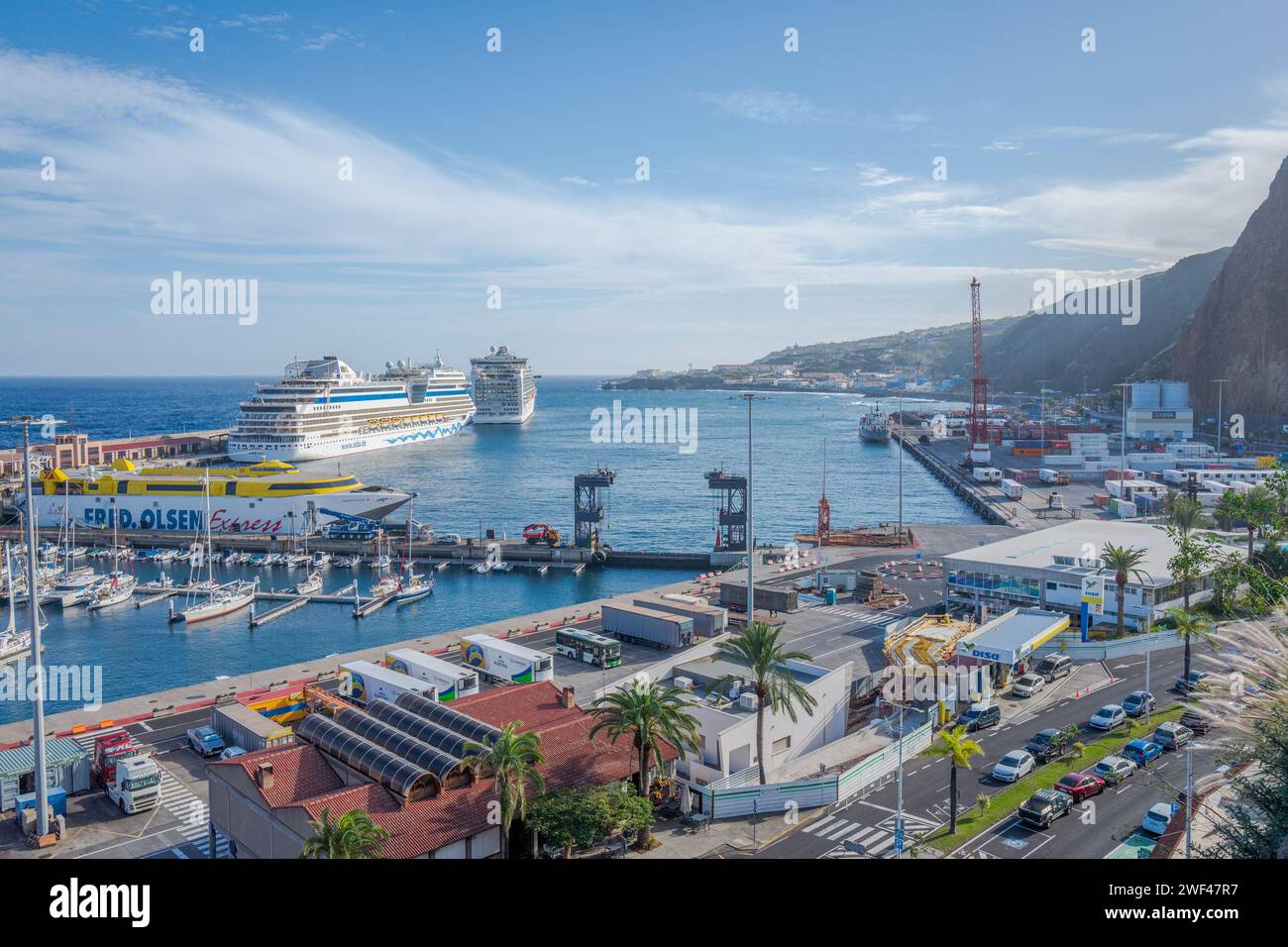 The main cruise terminal and docks cruise ship and other shipping on ...
