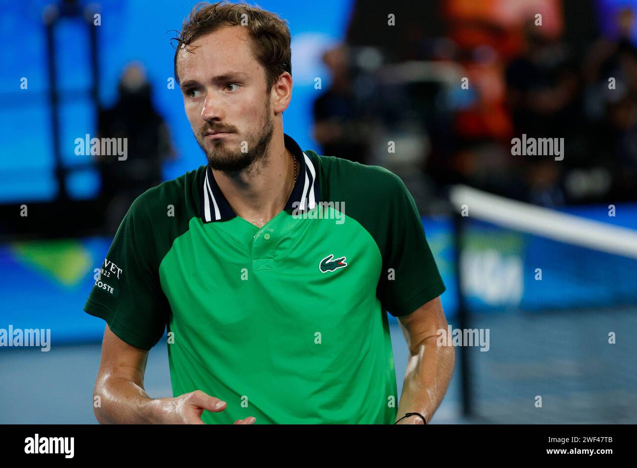 Daniil Medvedev reacts during their round final match against Jannik ...