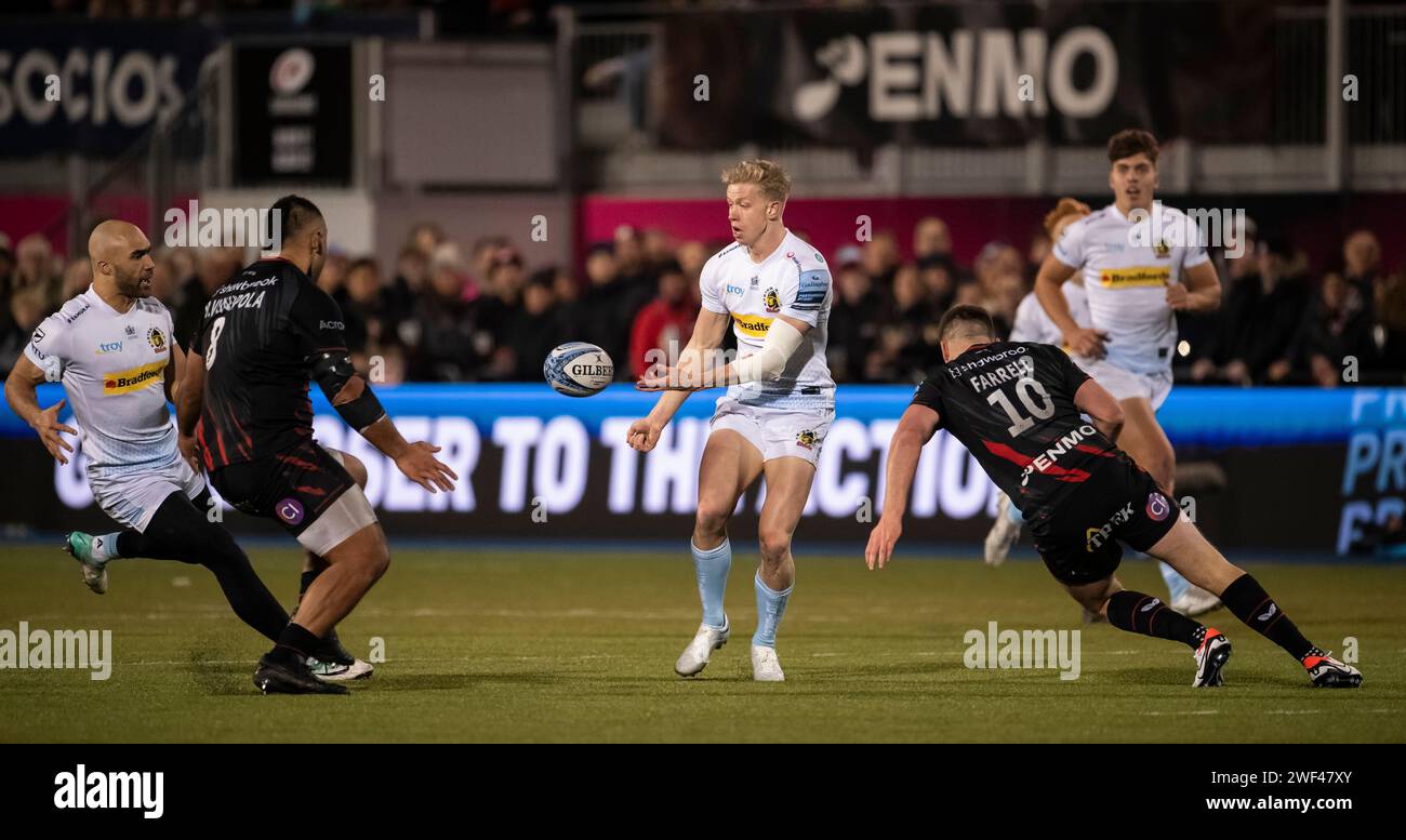 Exeter Chiefs Josh Hodge in action during the Saracens vs Exeter Chiefs ...