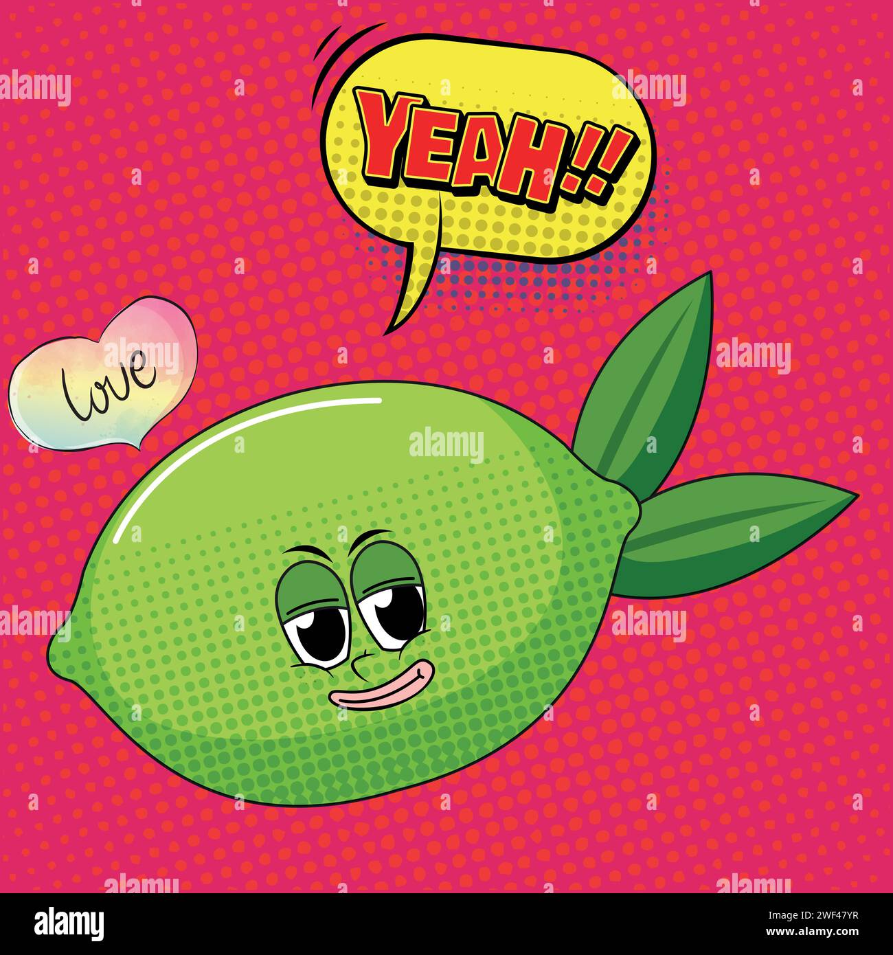 Lime pop art limom cartoon design vector image Stock Vector Image & Art ...