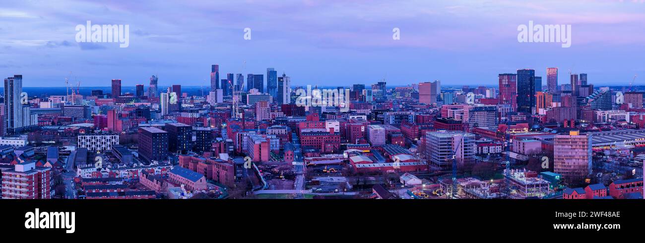 Panoramic view of Manchester Skyline Stock Photo - Alamy