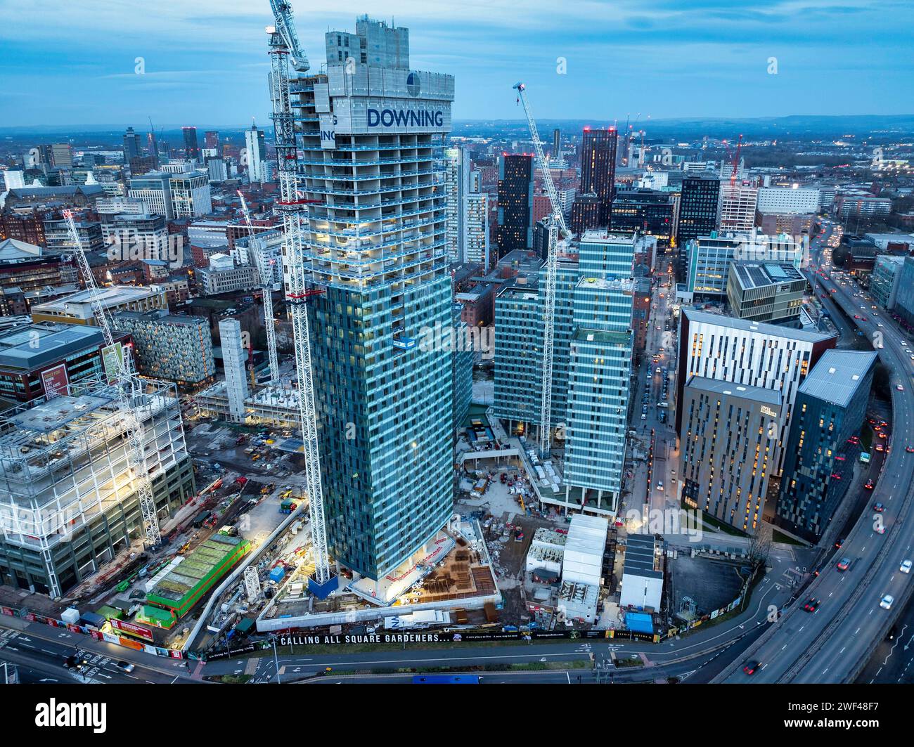 Urban development in Manchester carried by Downing Stock Photo - Alamy