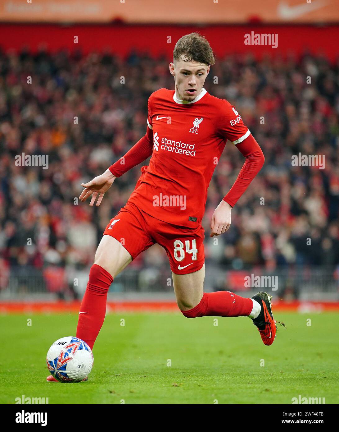 Liverpool's Conor Bradley during the Emirates FA Cup fourth round match ...