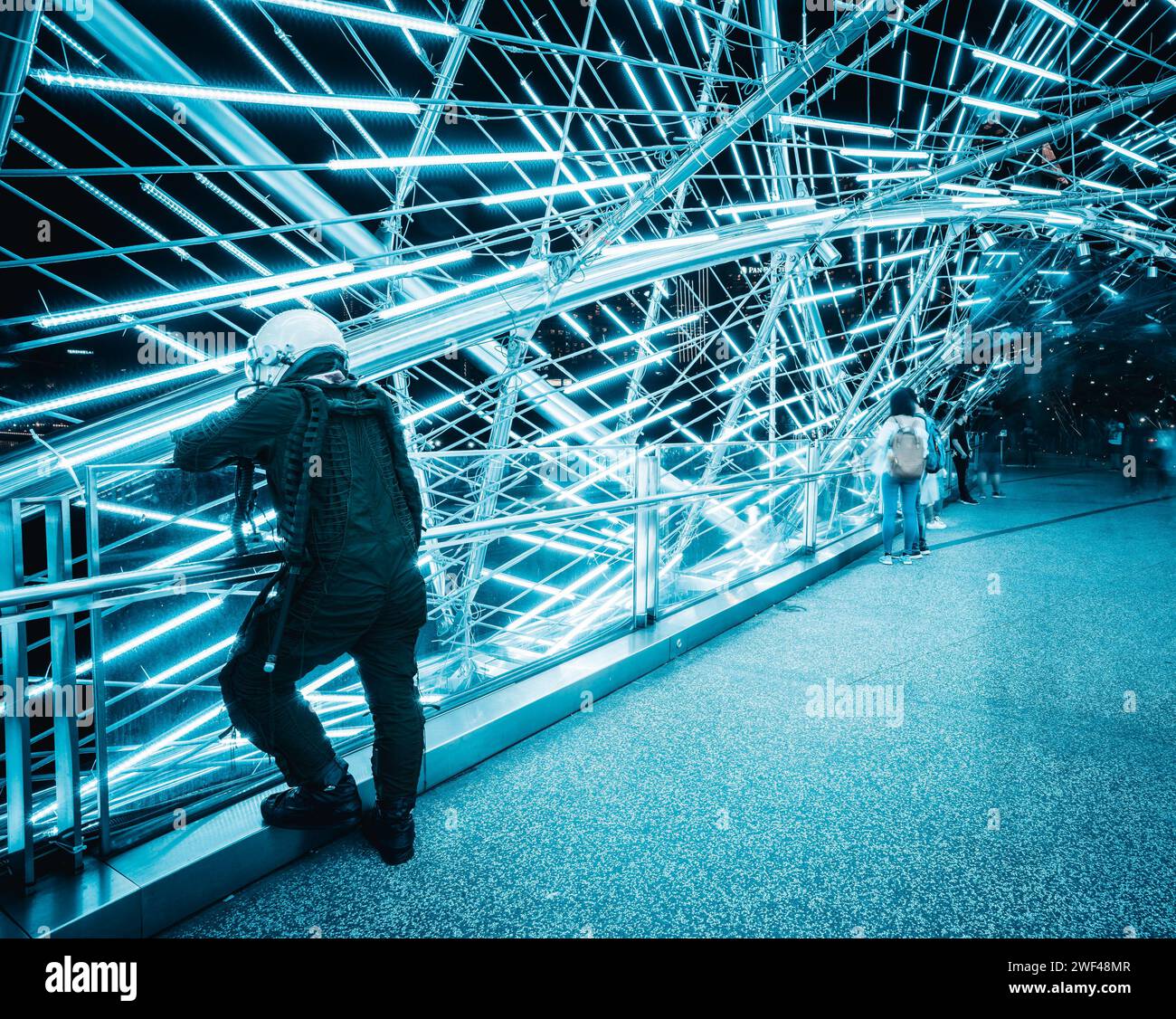 Futuristic Illumination: Capturing the Dynamic Helix Bridge in ...