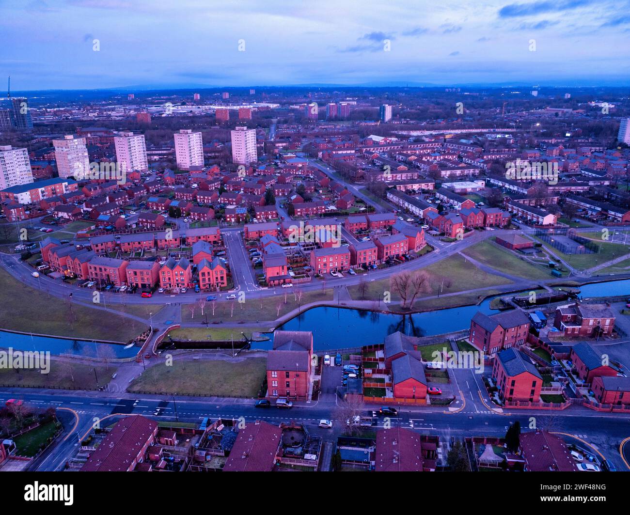 Aerial image of Miles Platting, Manchester Stock Photo - Alamy