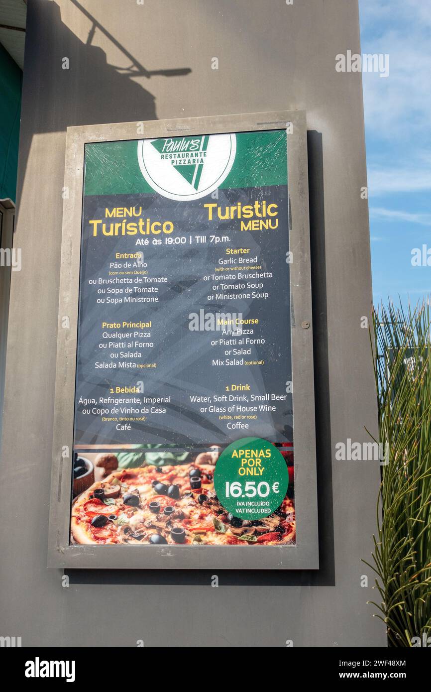 Portuguese And English Tourist Menu Paulus Restaurant Menu Sign ...