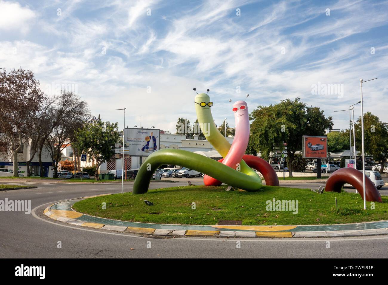 The Worms Roundabout A Decorative Art Installation In A Traffic Circle ...