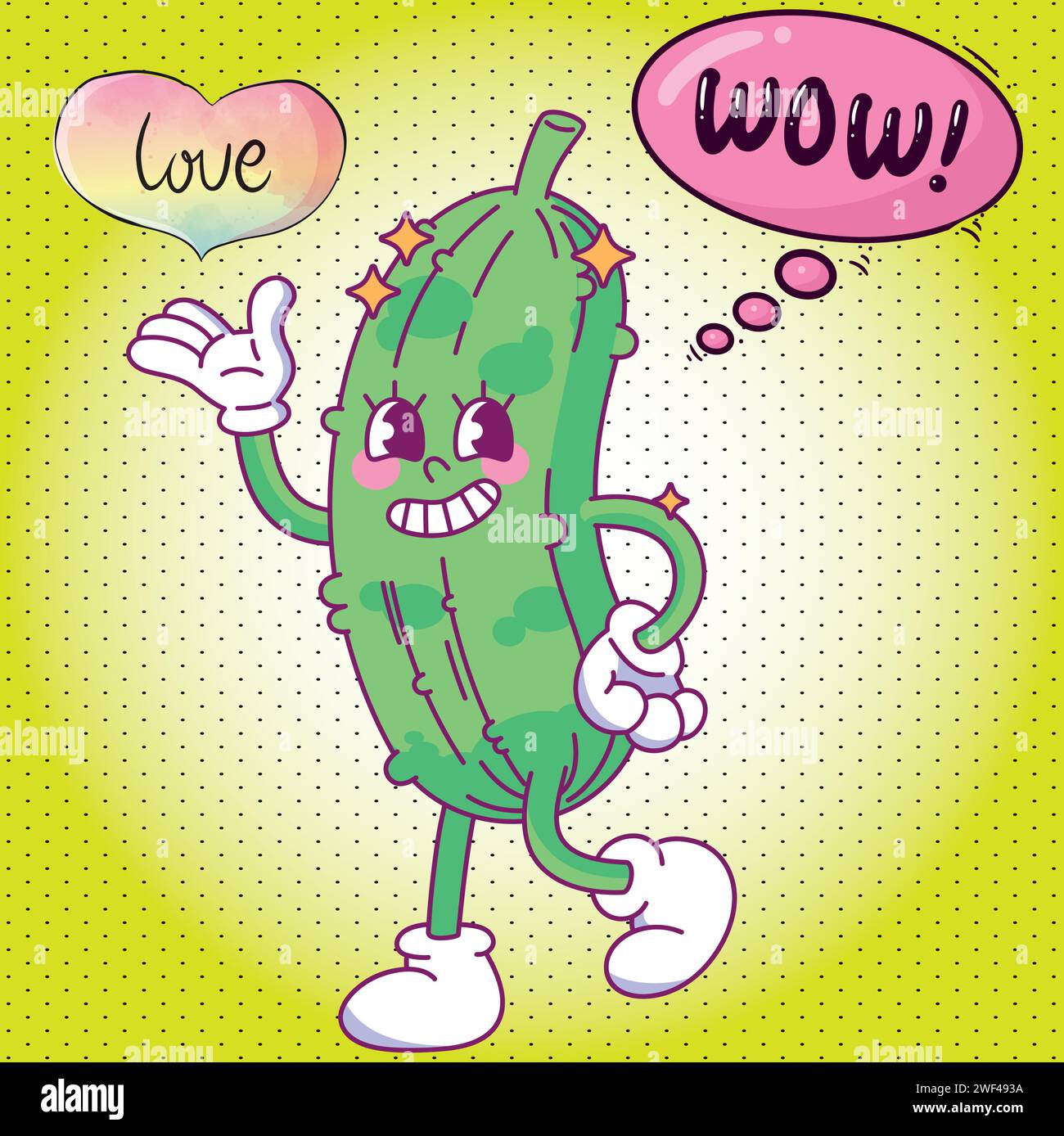 pickle pop art pickle cartoon design vector image Stock Vector Image ...