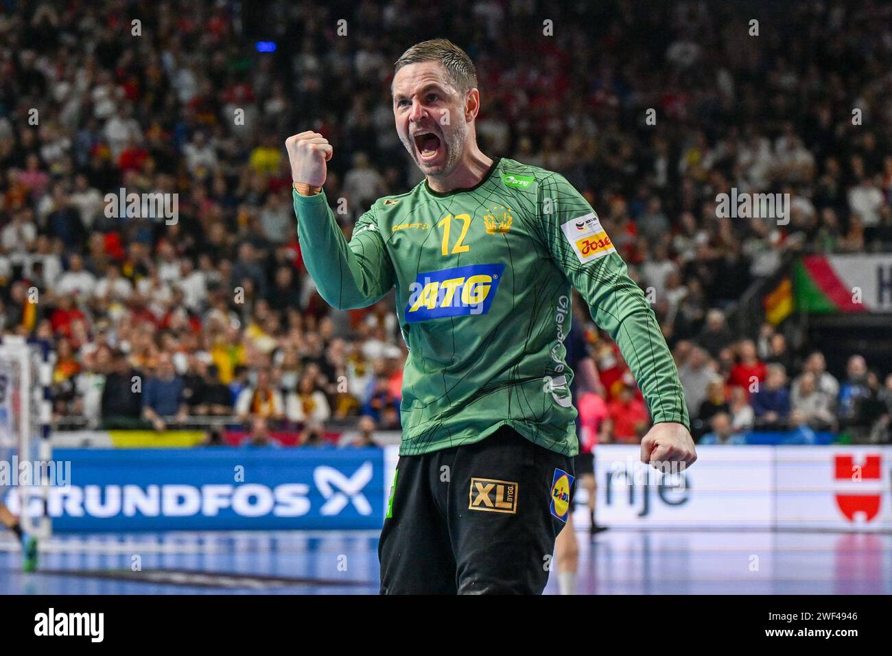 Cologne, Germany. 28th Jan, 2024. Happiness of Andreas Palicka (Sweden ...