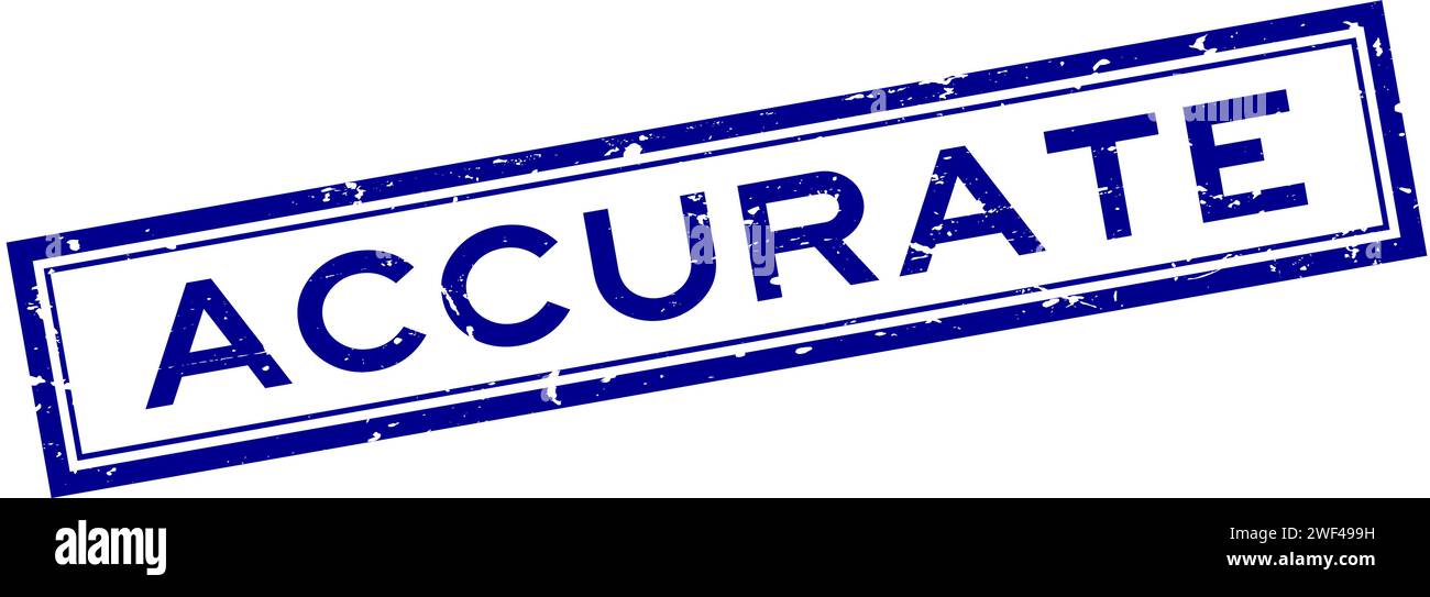 Grunge blue accurate word square rubber seal stamp on white background Stock Vector Image & Art ...